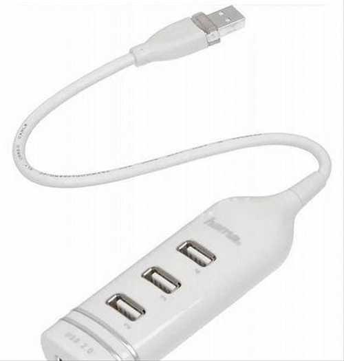 Разветвитель USB 2.0 Hama Round1:4 4порт. белый