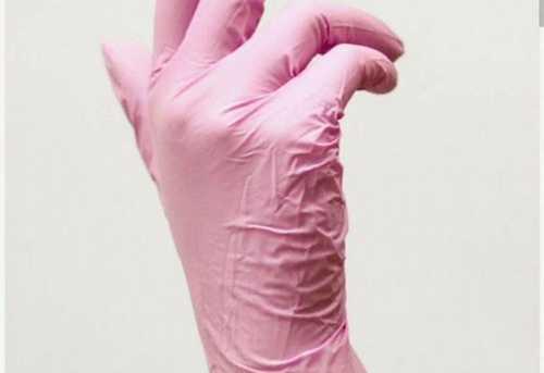 Перчатки нитриловые розовые, черные