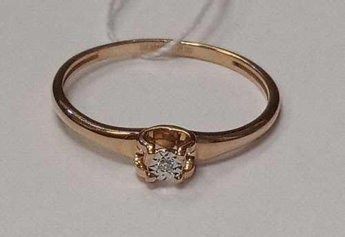 Золотое кольцо с бриллиантом (11460)