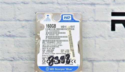 HDD Диск для ноутбука WD 160 GB SATA 2.5