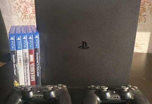 Sony Playstation 4 Slim 500gb, 2 геймпада