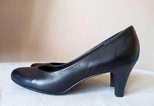 Туфли кожаные женские новые черные 40-41 размер