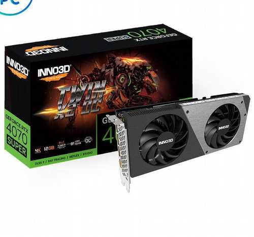 Видеокарта RTX4070 Super 12GB Inno3D twin X2 N407S2-126X-186162N