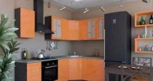 Угловая кухня Оранжевый металлик с выставки