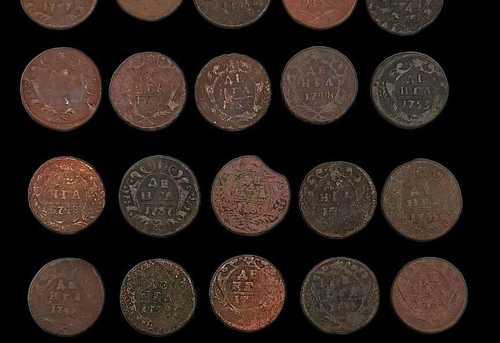 Царские монеты Денга 25 шт