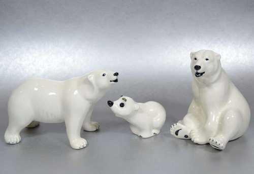 Семейство медведей фарфоровые статуэтки