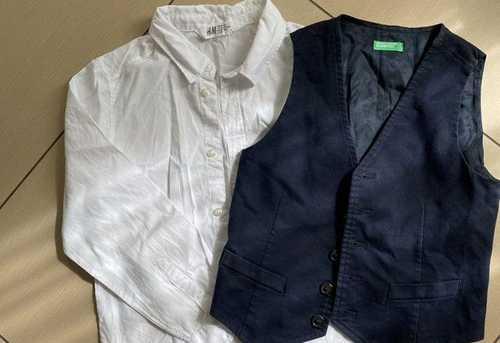 Школьный жилет, рубашка, брюки h&m 128 -134