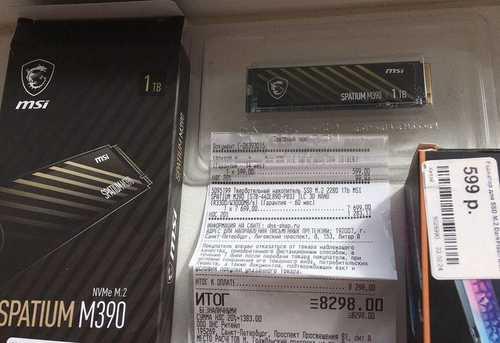 MSI Spatium m390 1TB SSD M2