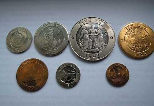 Монеты- Британский набор экю, пьедфорт 1992
