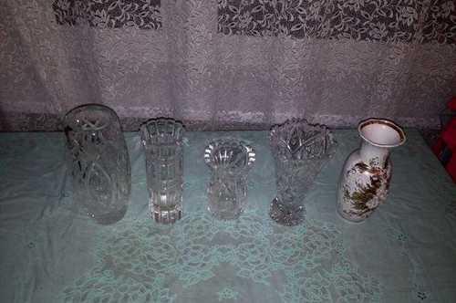 Разные хрустальные вазы