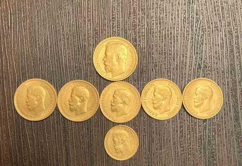 Золотые монеты Николая 2 в продаже лотом