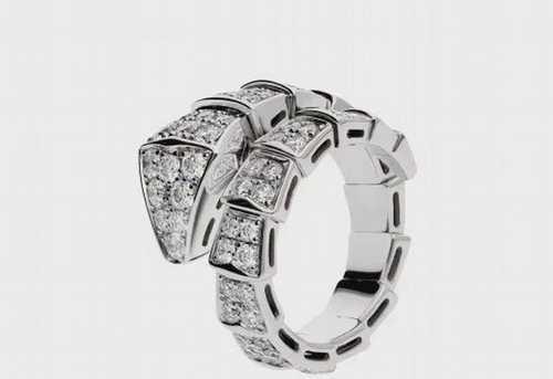 Кольцо bvlgari serpenti viper белое золото