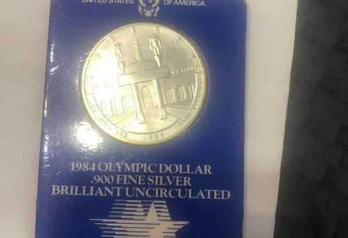 Серебряная монета к олимпийским играм 1984 года