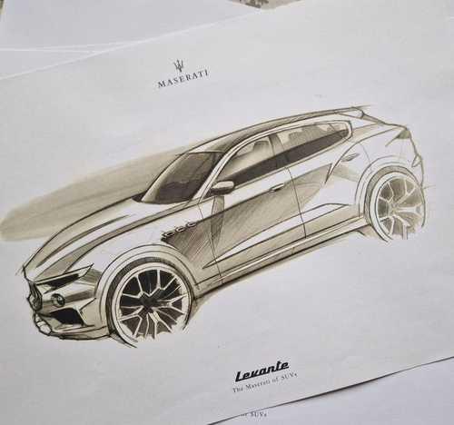 Maserati Levante постеры картинки скетчи зарисовки