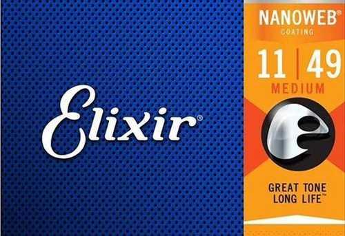 Струны Elixir 12102 NanoWeb Medium 11-49
