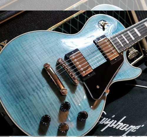 Epiphone Les Paul Custom Figured Transparent Blue