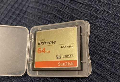 Карта памяти CF SanDisk Extreme 64 Gb