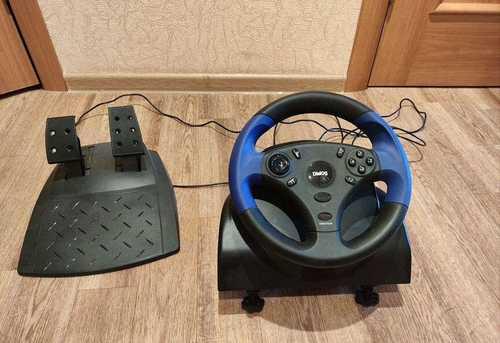 Игровой руль с педалями для компьютера