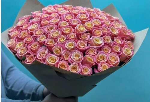 Розы букеты цветы 101шт