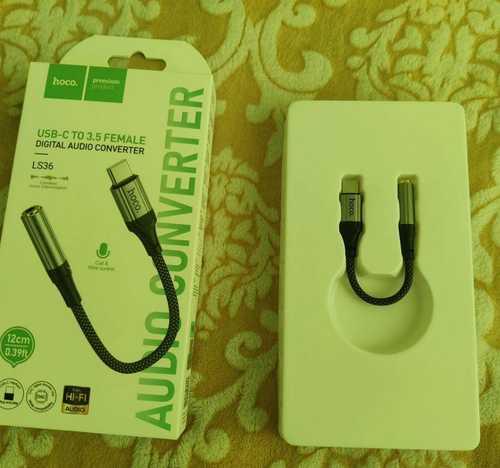 Переходник USB-C на mini jack 3.5 hoco