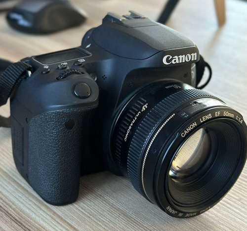 Фотоаппарат canon eos 77d   объектив canon 50 mm