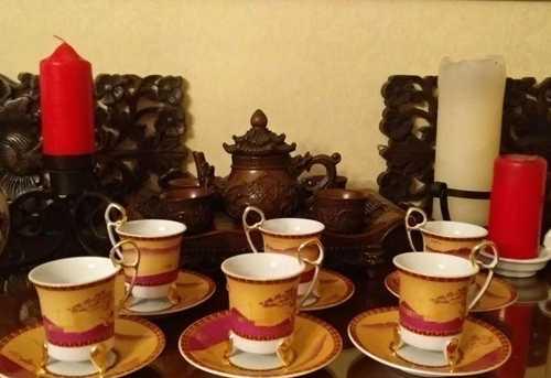 Кофейный набор чашек с блюдцами
