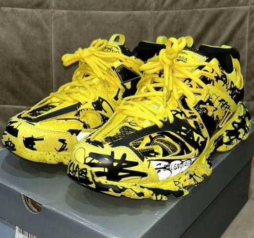 Balenciaga track 1 yellow graffiti