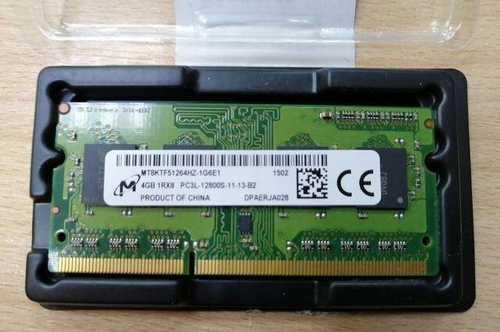 Оперативная память Micron SoDimm DDR3L 4Gb 1600MHz