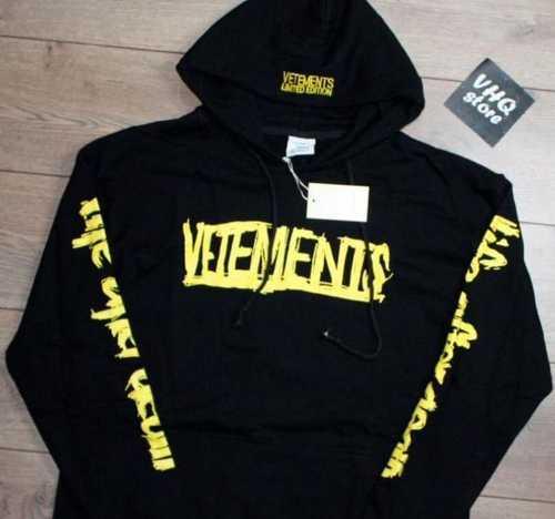 Худи vetements чёрное oversize (Арт.98155)