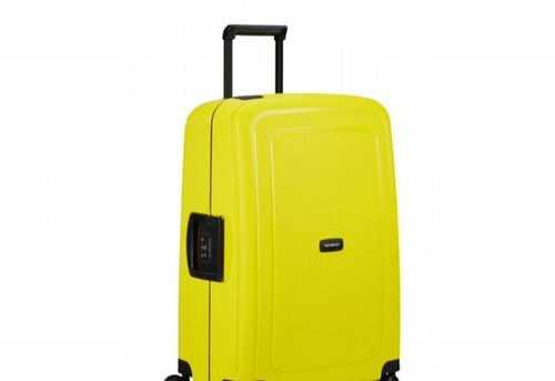 Чемодан новый Samsonite S'cure ярко-желтый, 79л, M