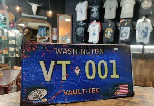 Табличка - номер Washington VT 001