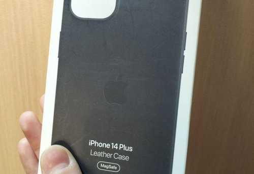 Оригинал Apple leather case for iPhone 14 plus +