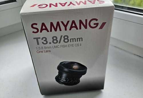 Объектив Samyang 8mm T3.1 (фишай) Fujifilm FX