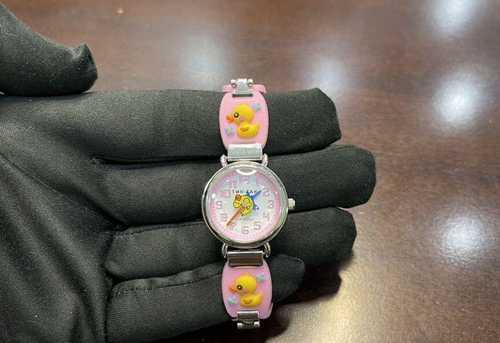 Детские часы тик-так H108-3 розовые утята