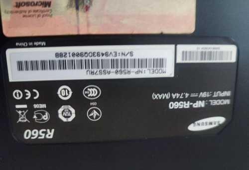 15.4" Samsung NP-R560, 320 ГБ, Core 2 Duo P7350, RAM 2 ГБ, GeForce 9600M GS 0.25 ГБ