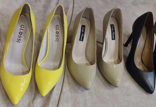 Туфли лакированные на каблуке 35