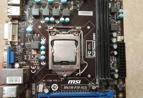 Материнская плата msi H61m + i7 3770