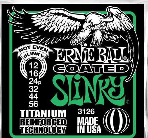 Ernie ball 3126 RPS Coated Titanium Slinky Not Even 12-56 - Струны для электрогитары