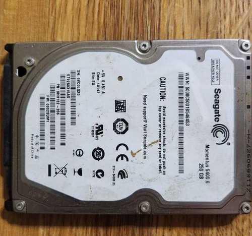 Жесткий диск HDD Seagate 2.5 250gb