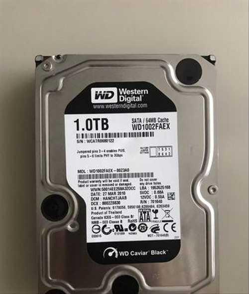 HDD 1 Tb, 3,5” Western Digital WD Caviar Black