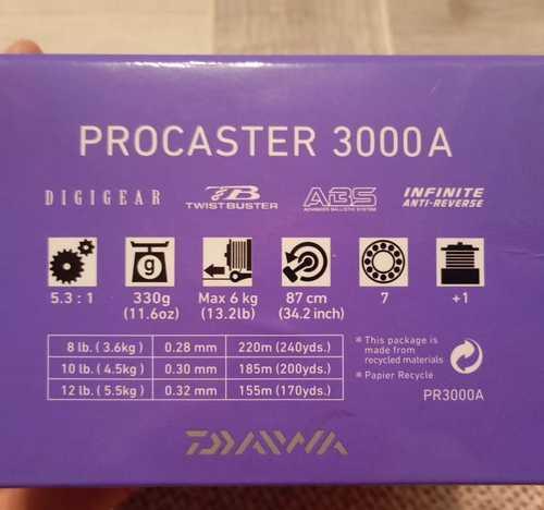 Катушка daiwa procaster 3000