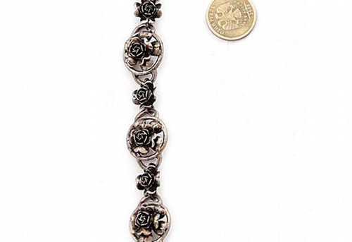 Винтажный серебряный браслет с розами от Peruzzi