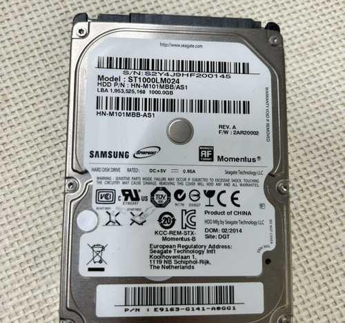 Жесткий диск 2,5" 1Tb Samsung ST1000LM024