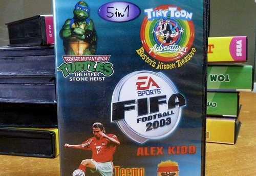 Сборник 16-бит (Sega) 5 в 1: FIFA2003,Turtles и др