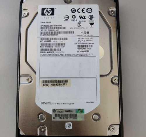 Жесткий диск HP 450GB 15K M6612 EVA