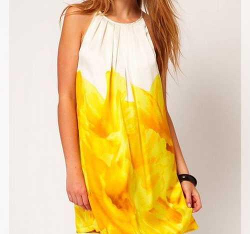 Красивое атласное летнее платье Mango