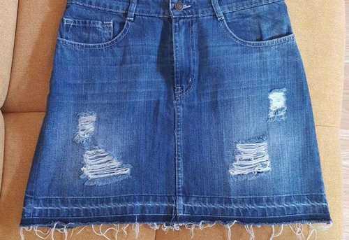 Юбка джинсовая летняя мини 46р