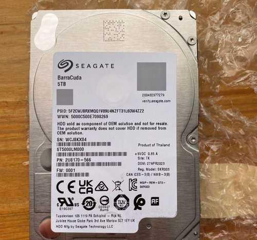 HDD barracuda st5000lm000