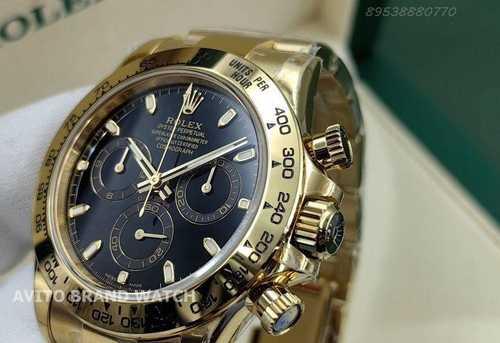 Часы Rolex Daytona черный циферблат в золоте новые