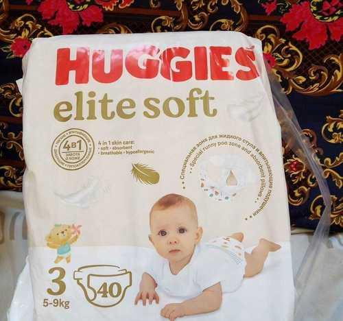 Подгузники huggies elite soft 3
